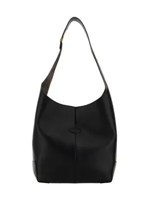 TOD'S Calf Leather Shoulder Bag - Black