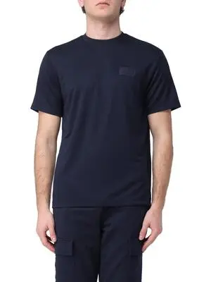 EA7 Cotton T-shirt With Logo - Blue