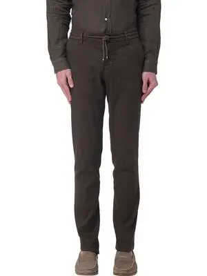MASON'S Linen And Cotton Blend Drawstring Trousers - Brown