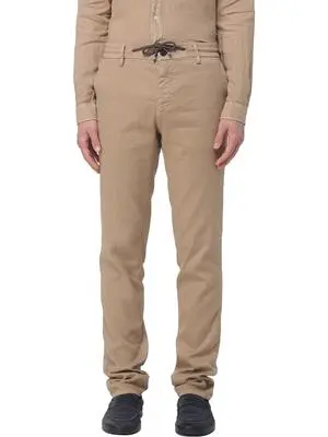 MASON'S Linen And Cotton Blend Drawstring Trousers - Sand