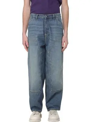 Carhartt Work In Progress Double Knee Cotton Denim Jeans - Blue