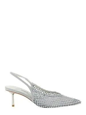 LE SILLA Embellished Crystal Slingback Pumps - Grey