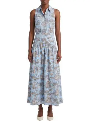 Staud Sleeveless Maxi Dress - Gnawed Blue