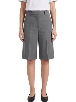 MAISON MARGIELA High-waisted Knee-length Tailored Shorts In Wool Blend - Grey