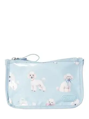 Fiorucci Poodle Pouch In Cotton Canvas And Pvc - Gnawed Blue
