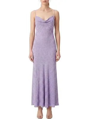 Pinko Long Dress With Embellishments - Violet
