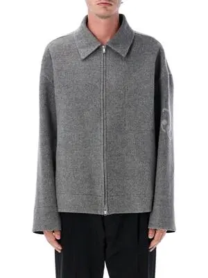 JIL SANDER Zip-up Wool Jacket - Grey