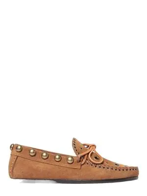 Isabel Marant Étoile Fitza Suede Loafers With Studs - Brown