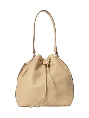 SKYTOS Camilla Pebbled Leather Bucket Bag - Beige