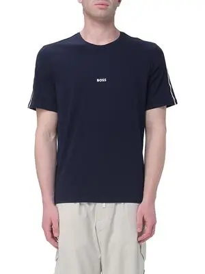 BOSS Cotton T-shirt With Logo - Blue