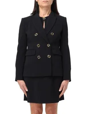 Pinko Double Breasted Blazer With Gold Button Detail - Black
