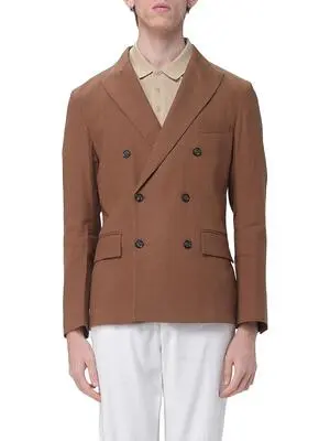 PAOLO PECORA Linen And Viscose Double-breasted Blazer - Hazel