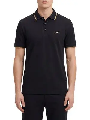 BOSS Cotton Polo Shirt - Black