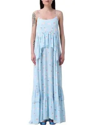 Fiorucci Printed Viscose Maxi Dress - Gnawed Blue