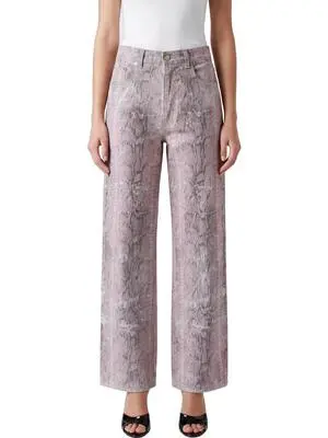 HAIKURE Winona Mid-rise Python-print Wide-leg Jeans - Multicolor