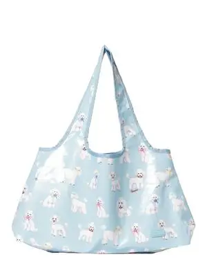 Fiorucci Poodle Bag In Cotton Canvas And Pvc With Poodle Print - Gnawed Blue