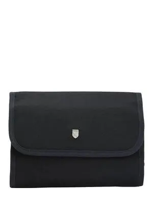 Barbour Waxed Cotton Utility Wash Bag With Leather Trim - Navy