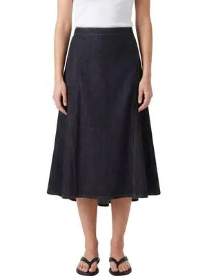 Jacquemus Midi Skirt In Cotton And Cashmere Blend - Blue