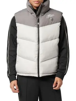 PLEIN SPORT Logo Padded Nylon Vest - Grey