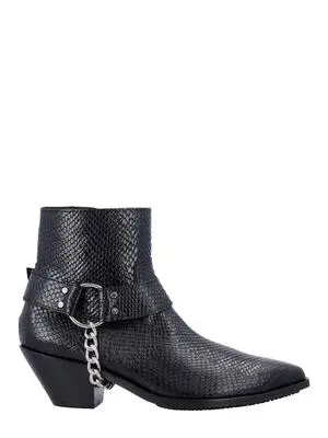 Junya Watanabe Leather Chain Detail Boots - Black