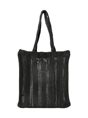 Pinko Woven Tote Bag - Black