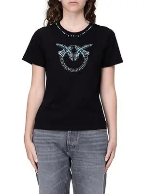 Pinko Embellished Smiley Face T-shirt - Black