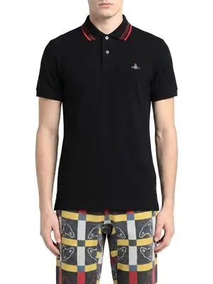 VIVIENNE WESTWOOD Cotton Polo Shirt With Logo - Black