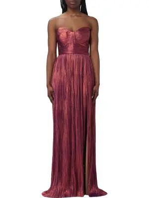 MARIA LUCIA HOHAN Strapless Ruched Gown With Slit - Fuchsia