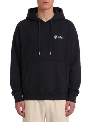 Off-White Cotton Sweatshirt With Logo - Black