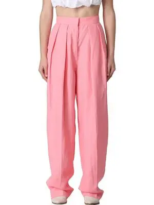 Stella McCartney Wide Leg Pleated Trousers - Red