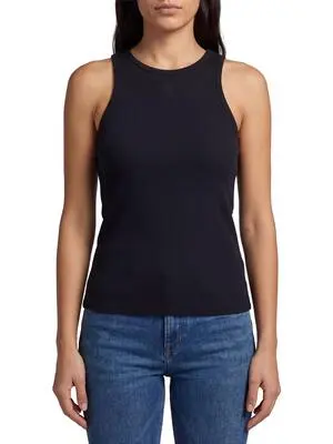 ANINE BING Ribbed Stretch Viscose Tank - Black