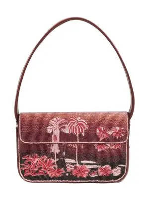 Staud Staud Tommy Beaded Graphic Embroidery Shoulder Bag Fa01