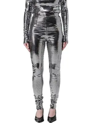 MAISON MARGIELA Metallic Knit Leggings - Silver