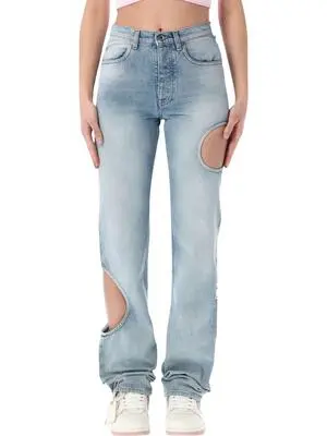 Off-White Meteor Cutout Jeans - Denim