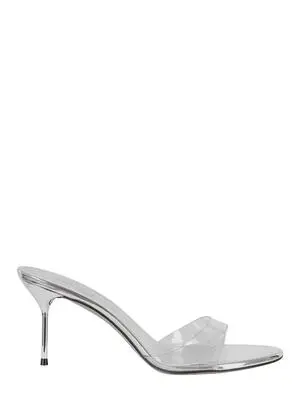 Paris Texas Laminated Leather Lidia Mules - Silver