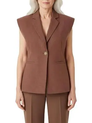 Pinko Sleeveless Tailored Waistcoat - Brown
