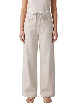 RAG&BONE Cam High-waisted Wide-leg Cotton Denim Jeans - Sand