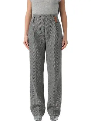 FORTE_FORTE Herringbone Wide-leg Trousers - Grey
