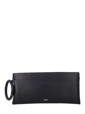 TOM FORD Aura Leather Clutch - Black