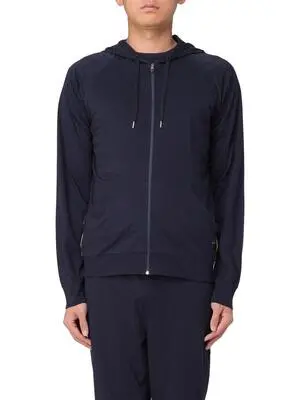 Paul Smith Zip-up Hoodie With Signature Stripe Detail - Blue
