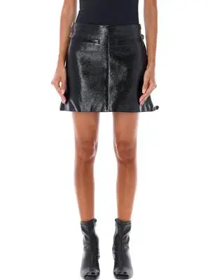 COURREGES Leather Skirt - Black