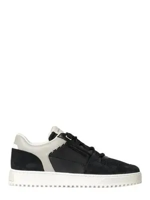 Emporio Armani Mesh And Suede Lace-up Sneakers - Blue
