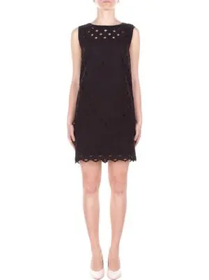 Max Mara Macramé Lace Mini Dress - Black