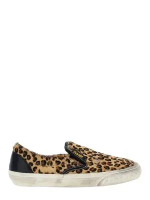 GOLDEN GOOSE Animal Print Pony Hair Slip-on Sneakers - Multicolor
