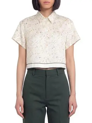 TELA Satin Floral Print Shirt - Black