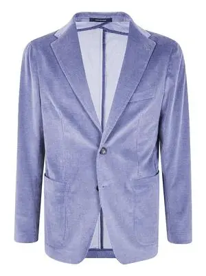 Tagliatore Single-breasted Corduroy Blazer - Blue