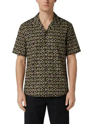 Hugo Cotton Shirt With Logo - Green