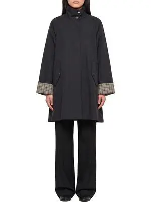 OOF WEAR Single-breasted Knee-length Technical Fabric Trench Coat With Classic Collar - Black