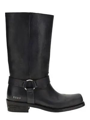 GOLDEN GOOSE Leather Mid Calf Boots - Black