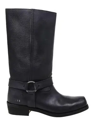 GOLDEN GOOSE Leather Mid Calf Boots - Black